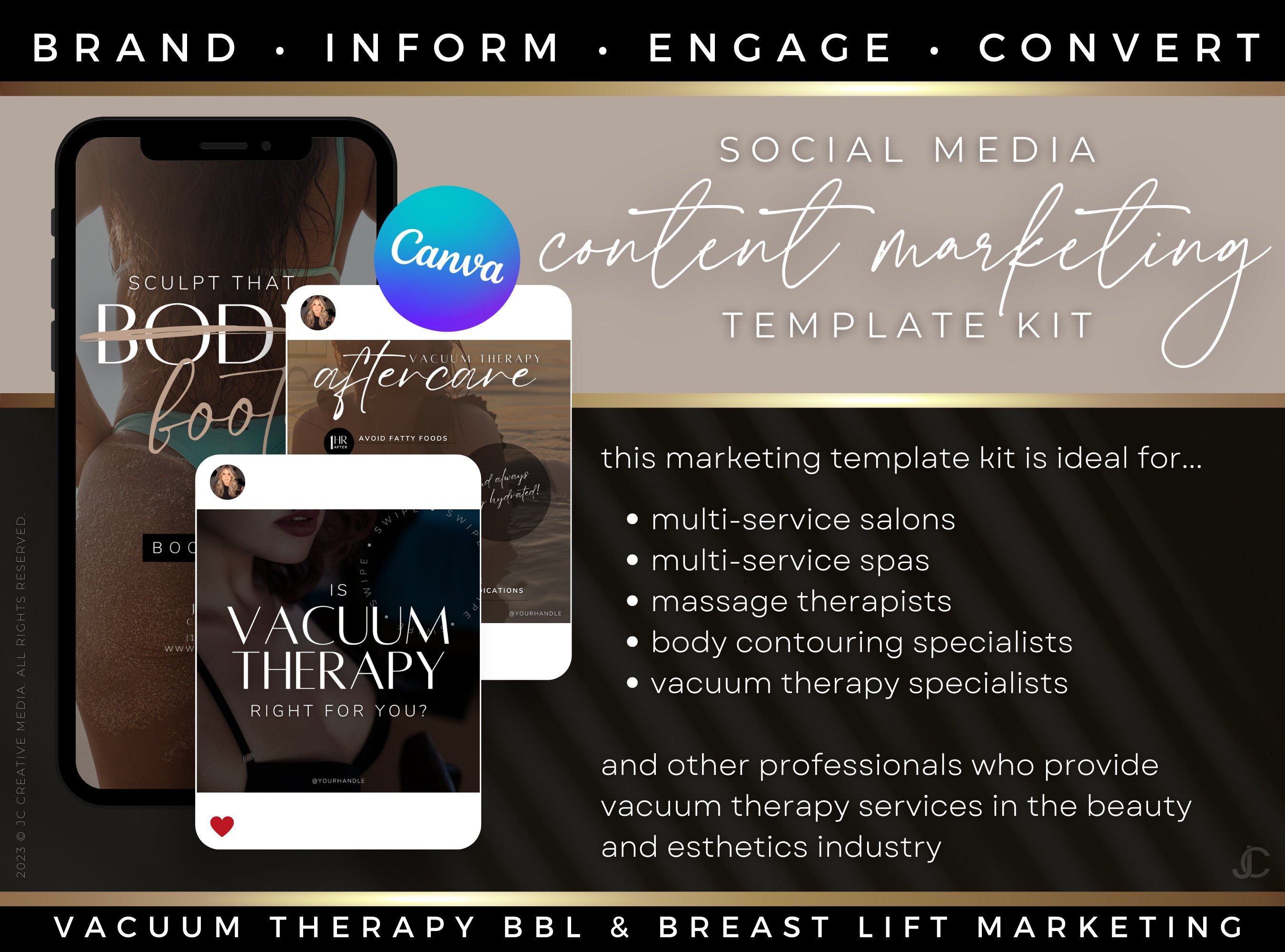 Vacuum Therapy BBL & Breast Lift Social Media Templates - Etsy