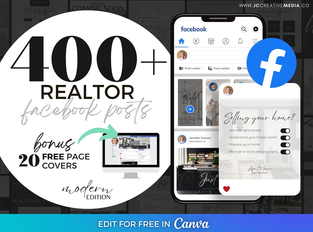 Realtor Facebook Posts Real Estate Marketing Social Media - Etsy