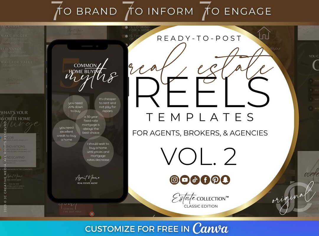 Realtor Infographic Posts VOL. 2, Real Estate Reels Videos, Social ...