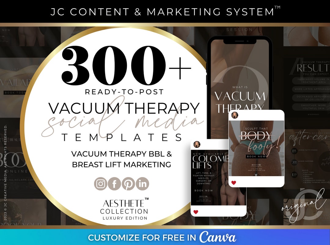 Vacuum Therapy BBL & Breast Lift Social Media Templates, Cupping ...