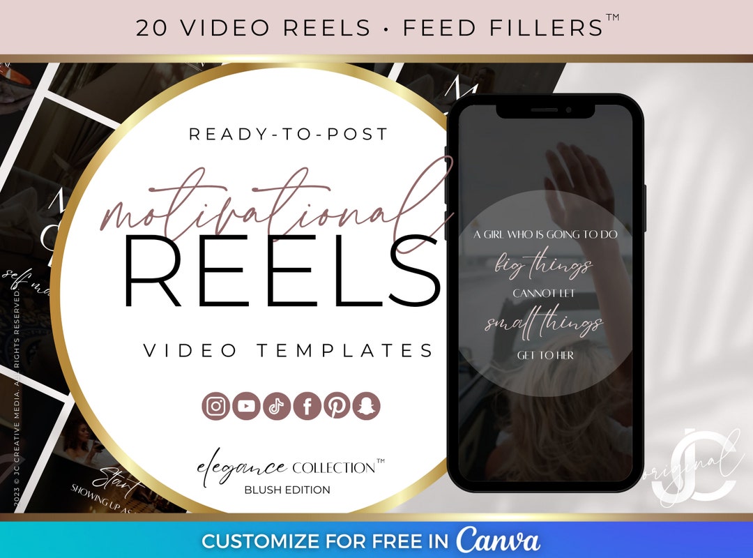 20 Reels Video Templates for Instagram, Canva Social Media Template ...