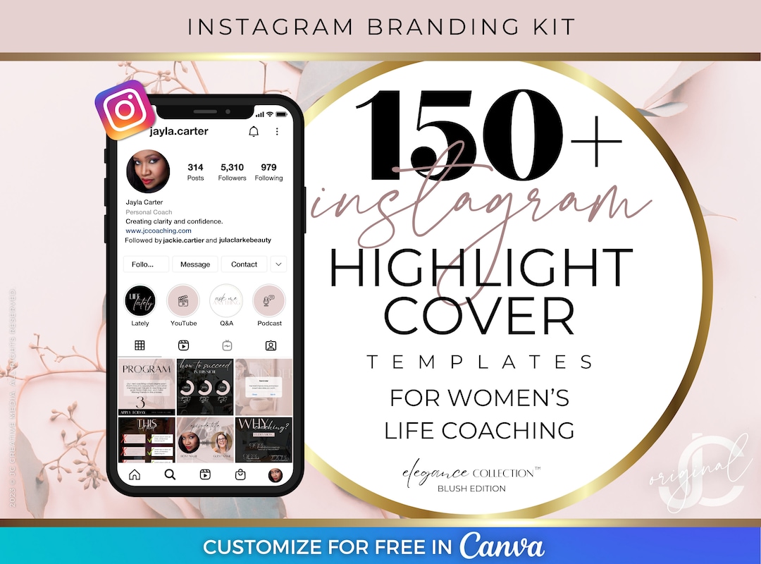 Pink Life Coaching Highlight Covers, Instagram Canva Templates, Social ...