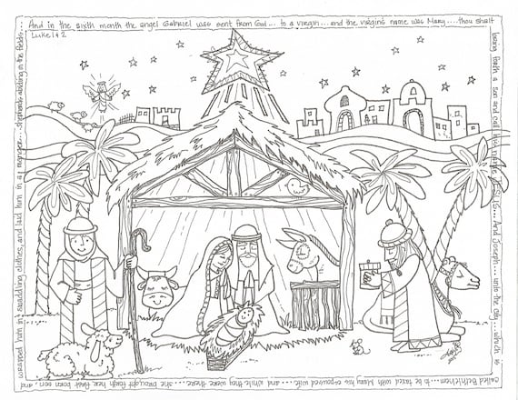 Printable Christmas Nativity Coloring Pages