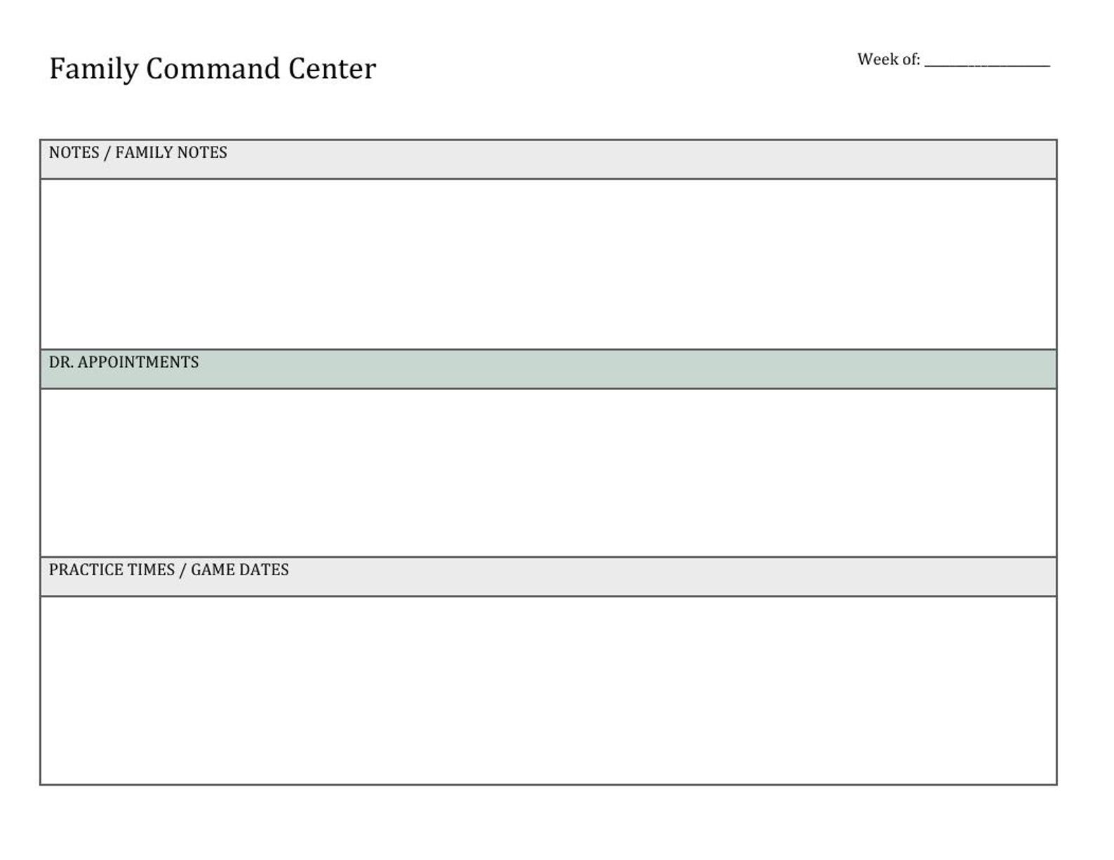 Family Command Center Home Organization Binder Digital Download - Etsy