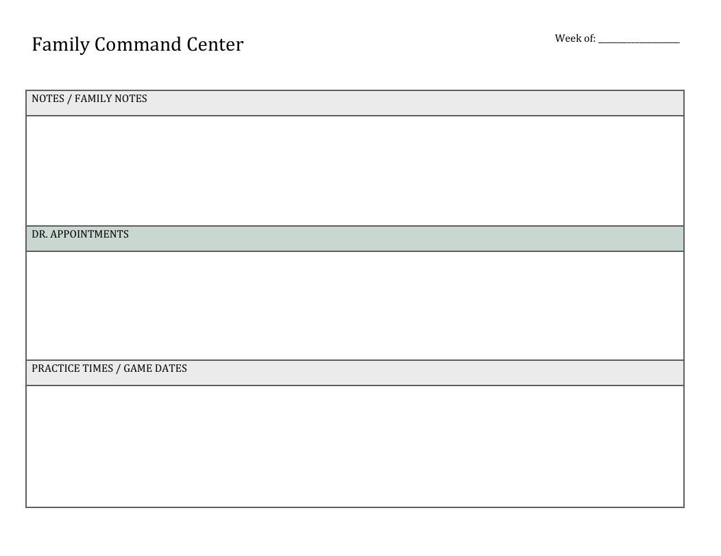 Family Command Center Home Organization Binder Digital Download - Etsy