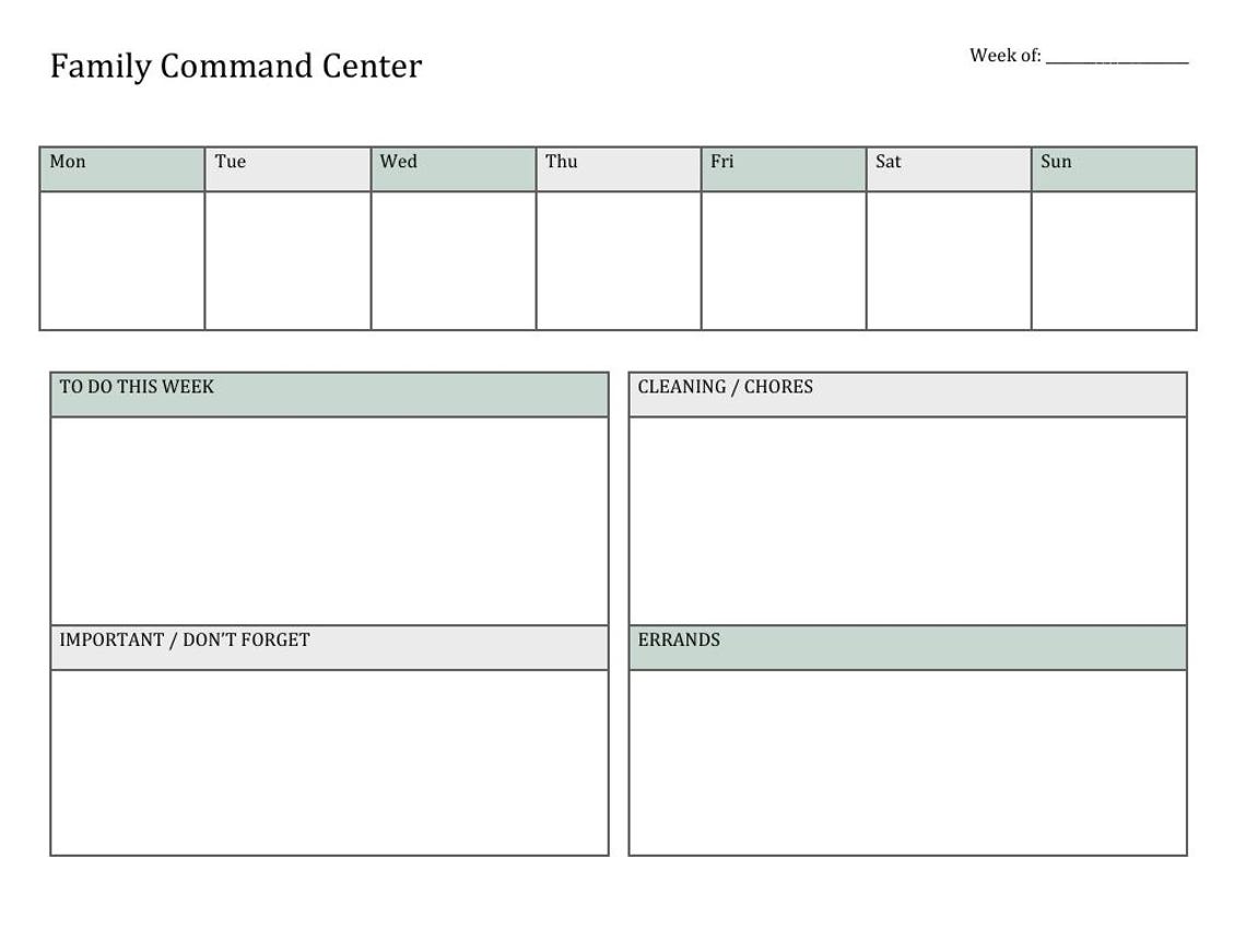 Family Command Center Home Organization Binder Digital Download - Etsy