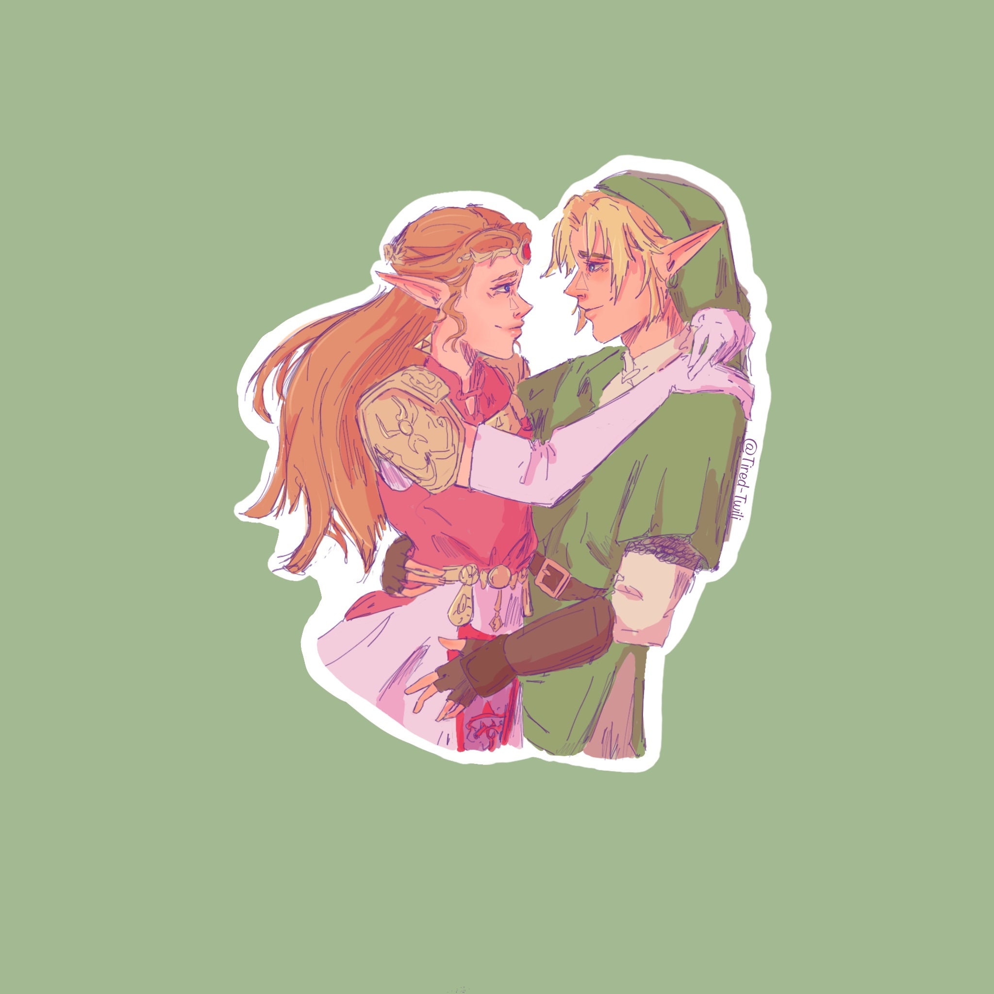 Legend of Zelda Sticker Link and Zelda Sticker - Etsy