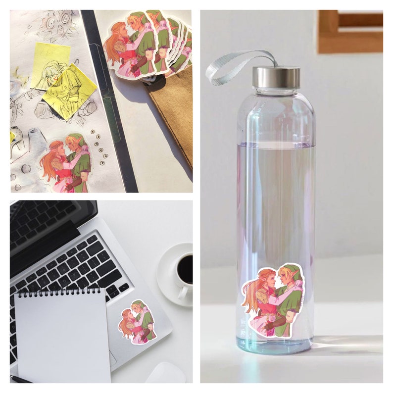 Legend of Zelda Sticker Link and Zelda Sticker - Etsy