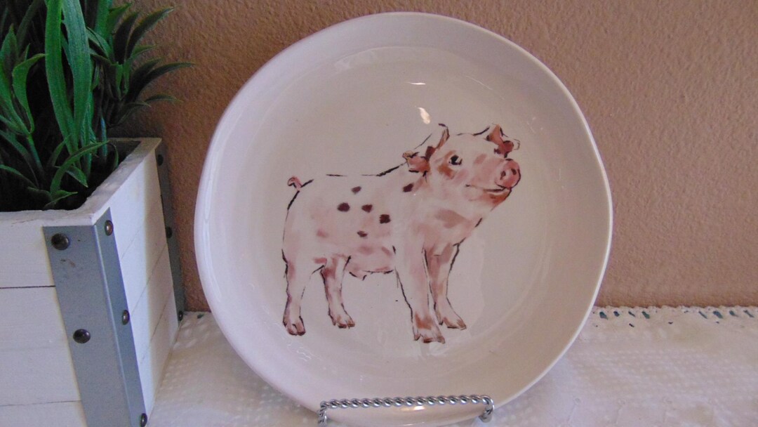 Darling Pre-owned Pier One Pig Plate - Etsy