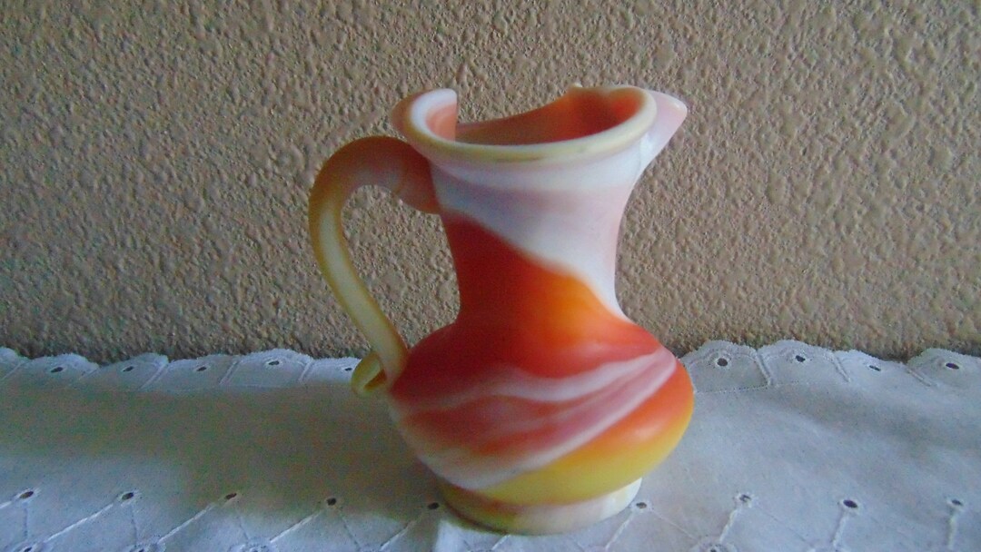 Beautiful Frosted Slag Glass Miniature Pitcher - Etsy