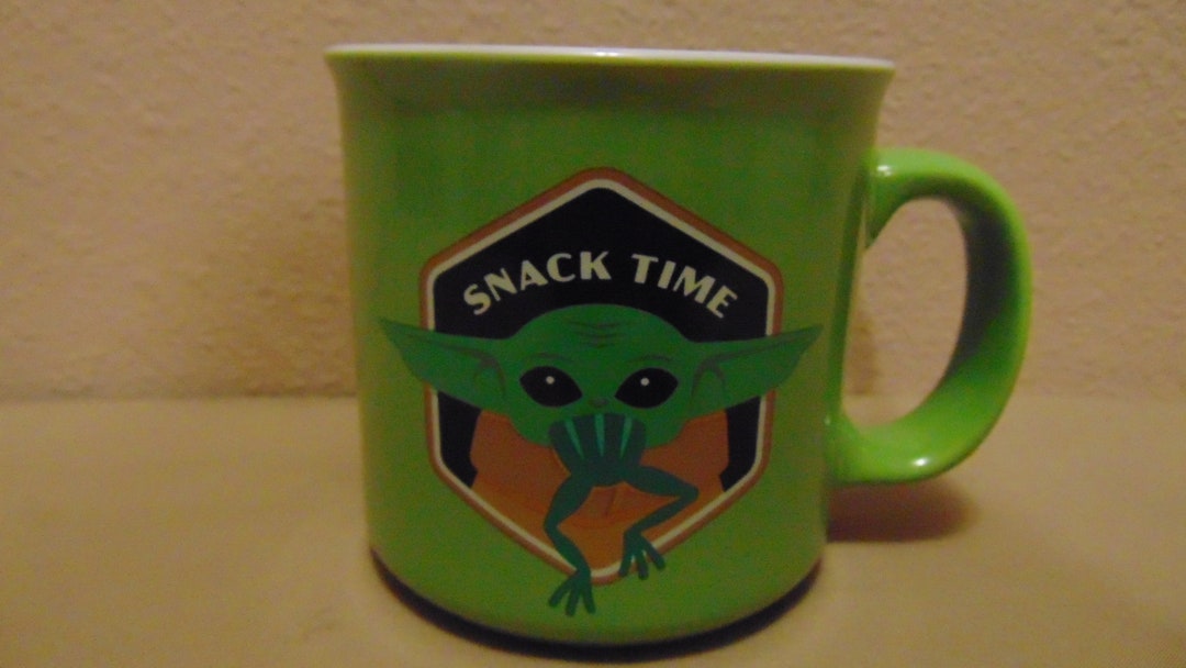 Pre Owned Star Wars Green Grogu Cup " Snack Time" - Etsy