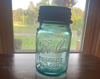 1900-1920 Antique Rare Ball Mason Jar With Zinc Lid - Etsy