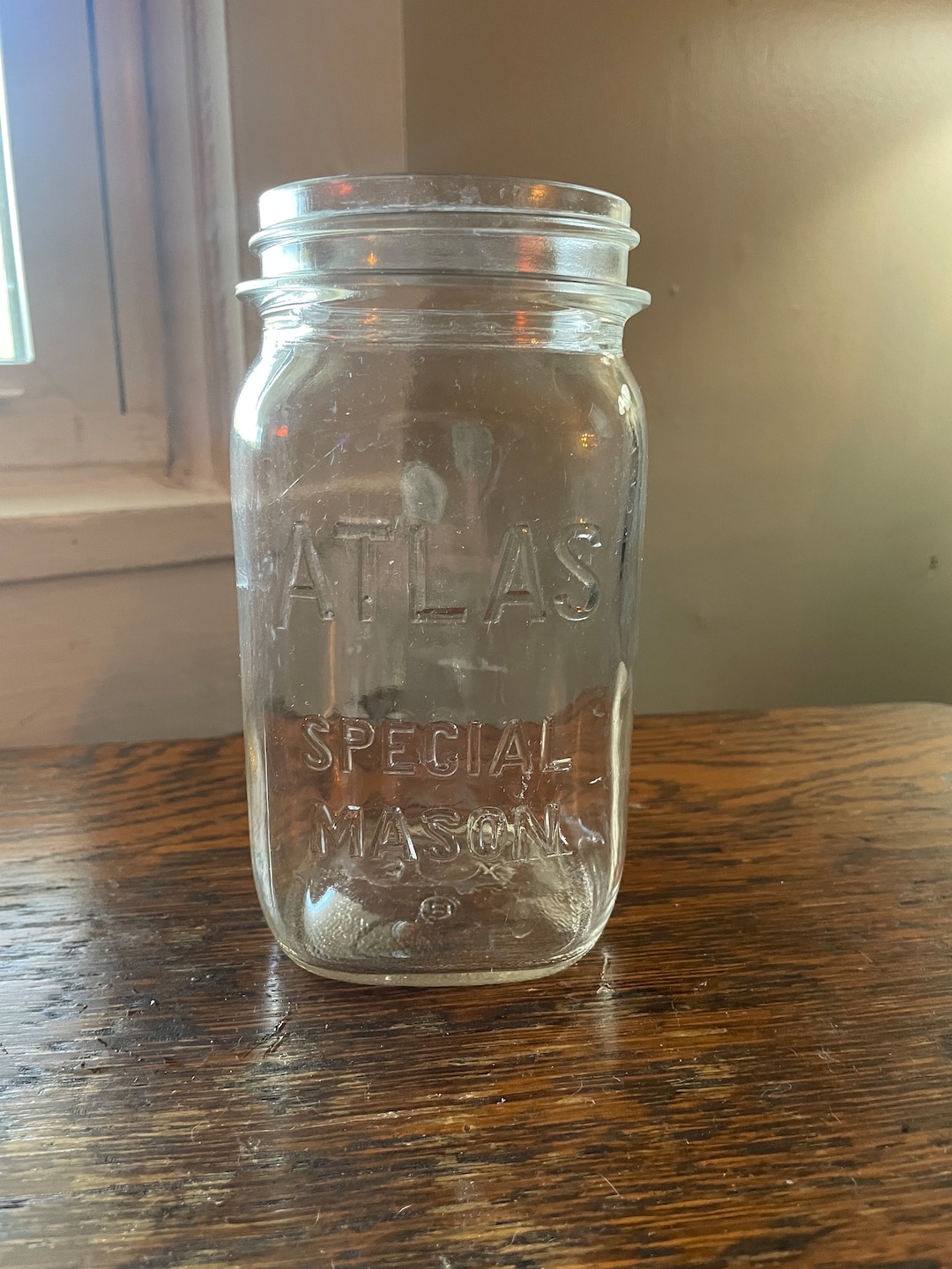 Vintage Atlas Special Mason Jar - Etsy