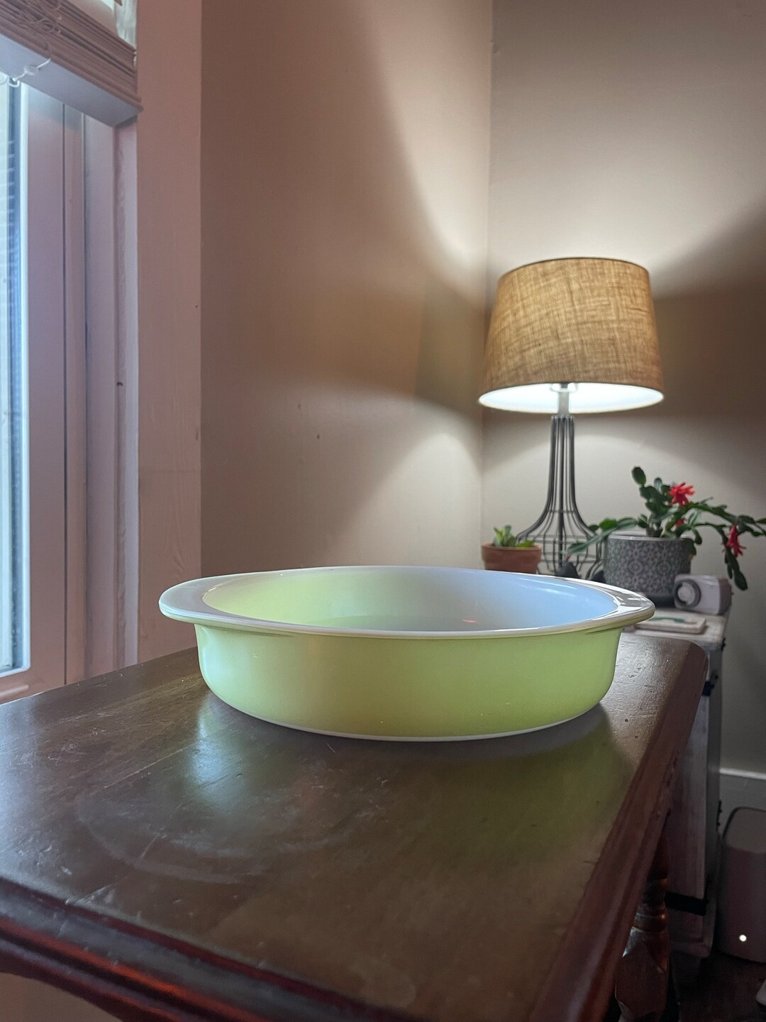 Vintage Pyrex 221 Lime Green Round Baking Dish - Etsy