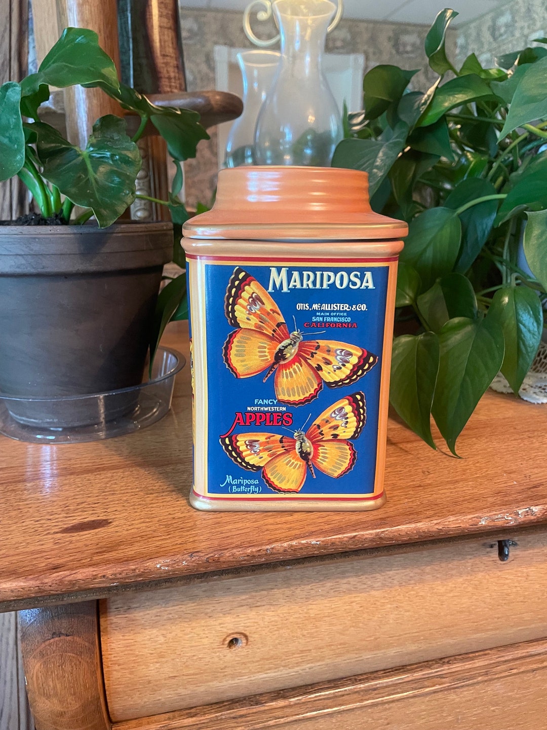 Oneida Vintage Label Collection Butterfly Apples Canister - Etsy