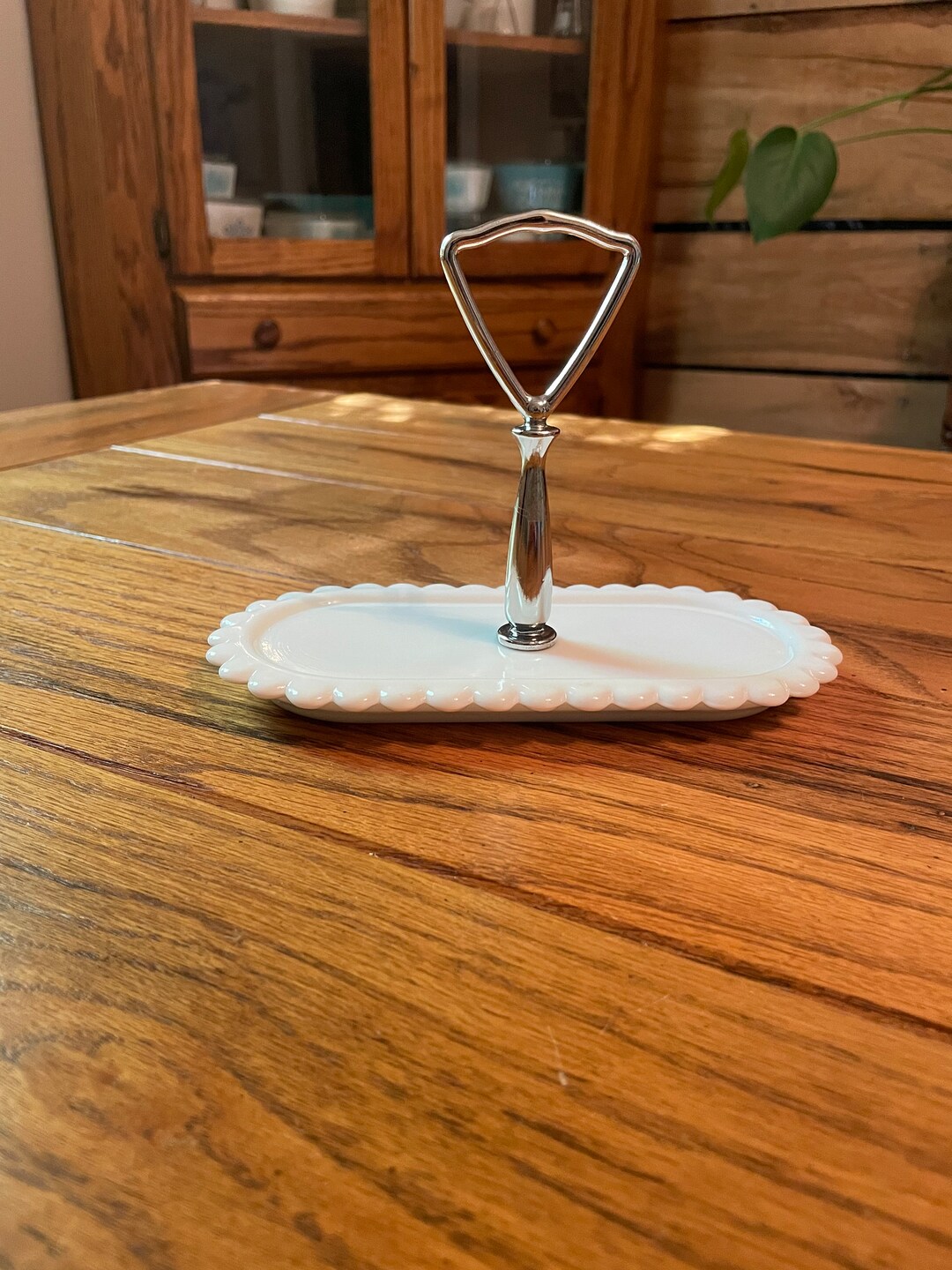 Fenton Milk Glass Condiment Tray With Metal Holder - Etsy