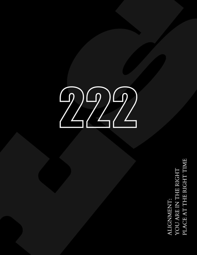 Minimalist 222 Angel Numbers Prints, Spiritual Aura, Angel Numbers ...