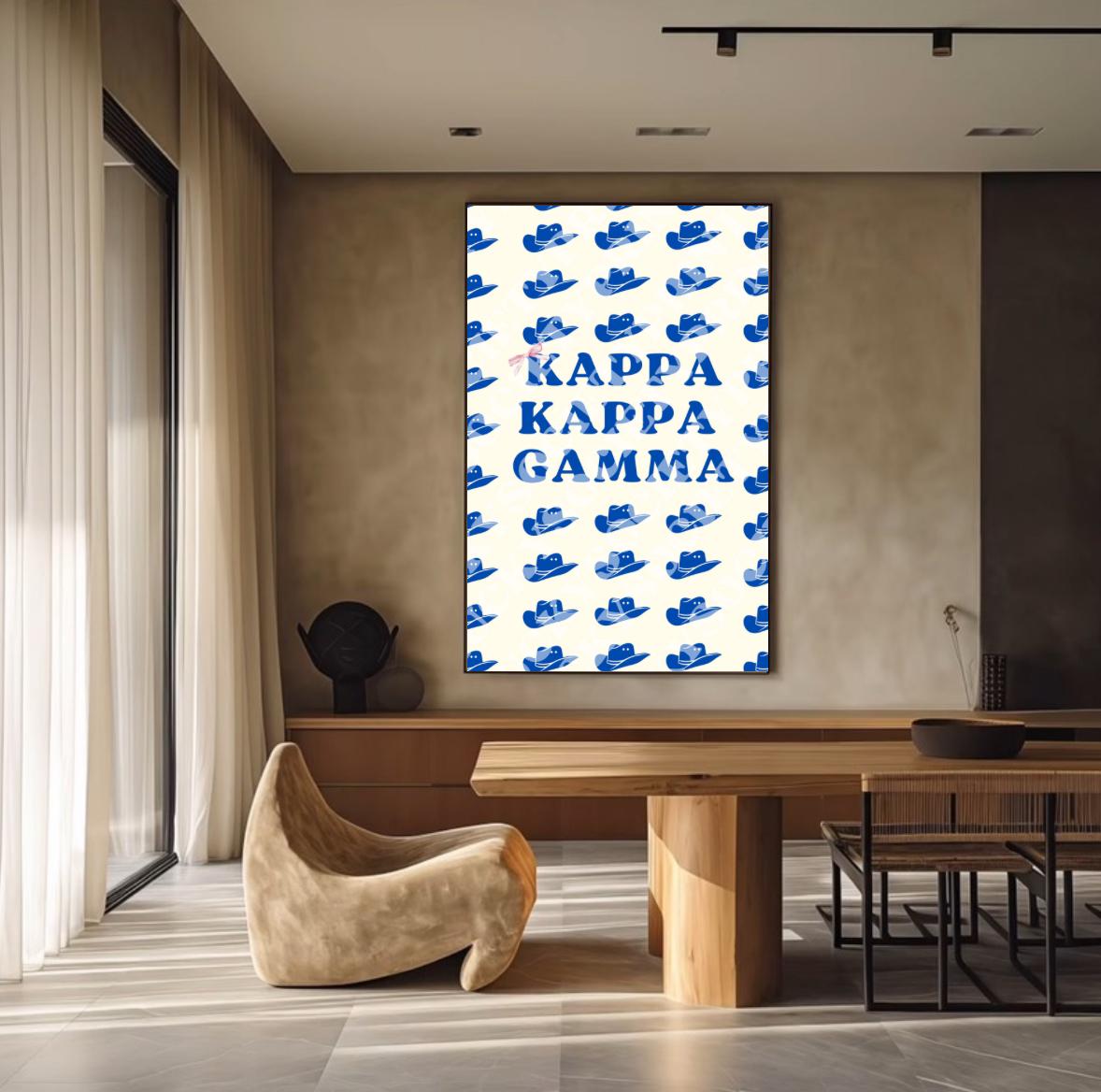 Kappa Kappa Gamma Sorority Art Print With Cowboy Hats Western Themed ...