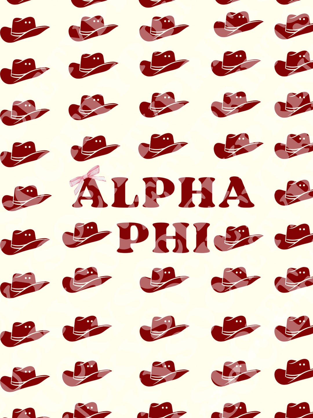 Alpha Phi Sorority Art Print With Cowboy Hats Western Themed Greek Life ...
