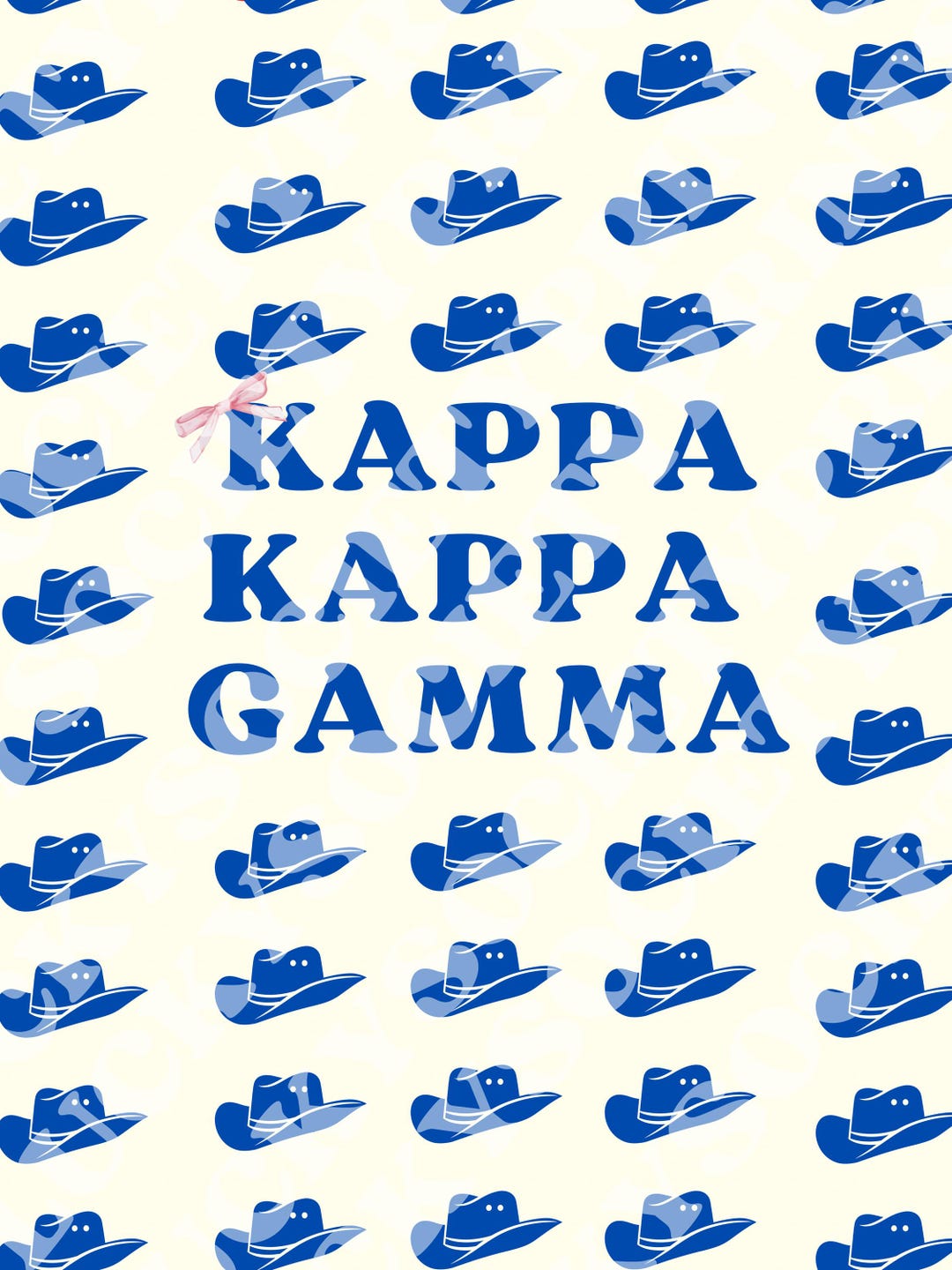 Kappa Kappa Gamma Sorority Art Print With Cowboy Hats Western Themed ...