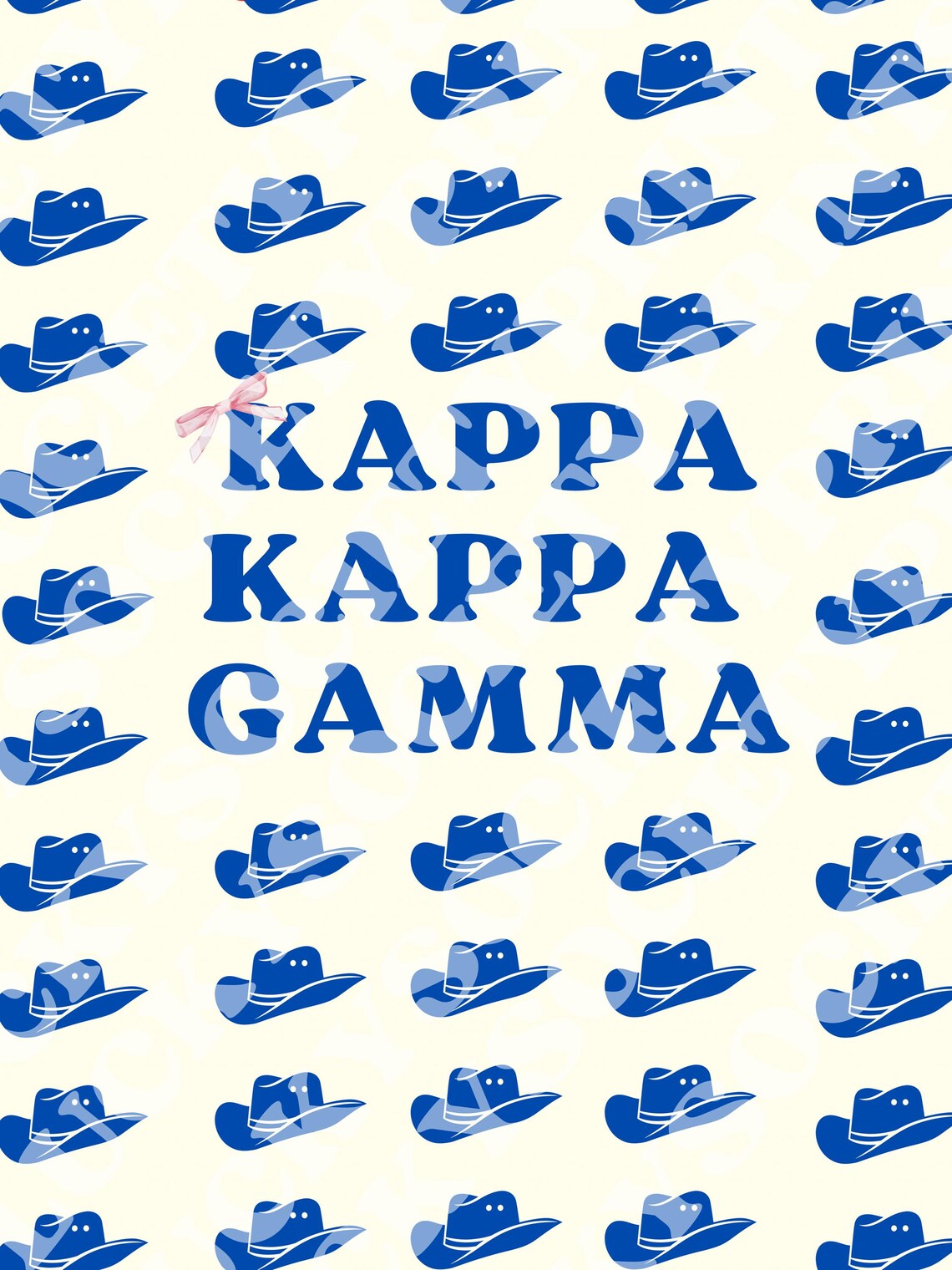 Kappa Kappa Gamma Sorority Art Print With Cowboy Hats Western Themed ...