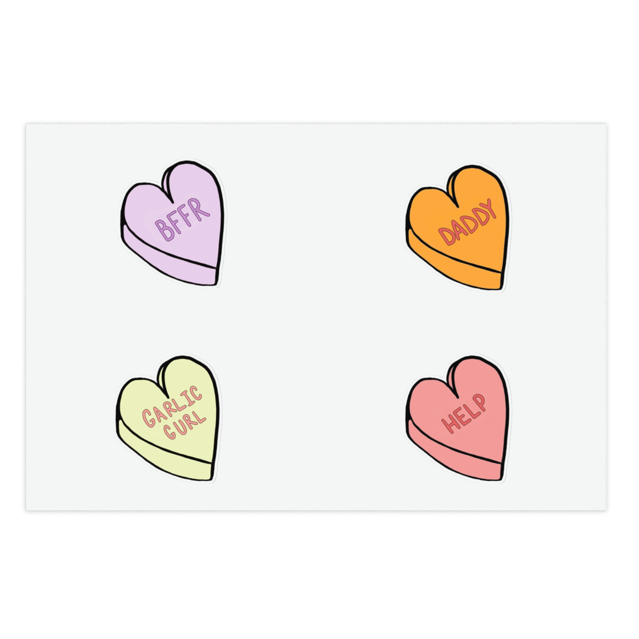 Subversive Candy Hearts Sticker Sheet - Etsy