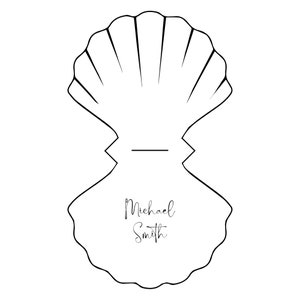Shell Name Place Card. Editable Template for Wedding, Bridal Shower ...