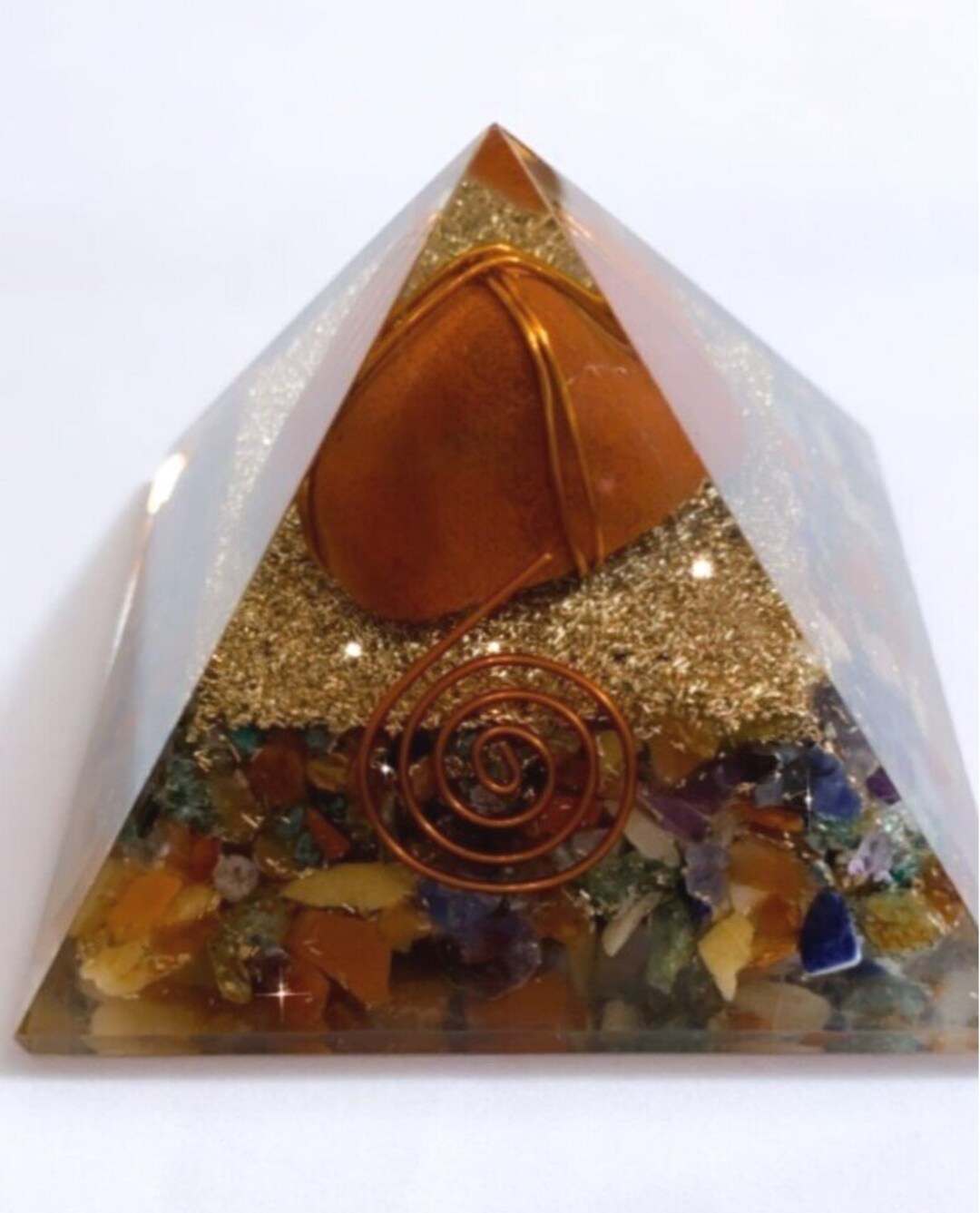 Red Jasper Wire-wrapped Orgonite Pyramid Red Jasper Orgonite Pyramid ...