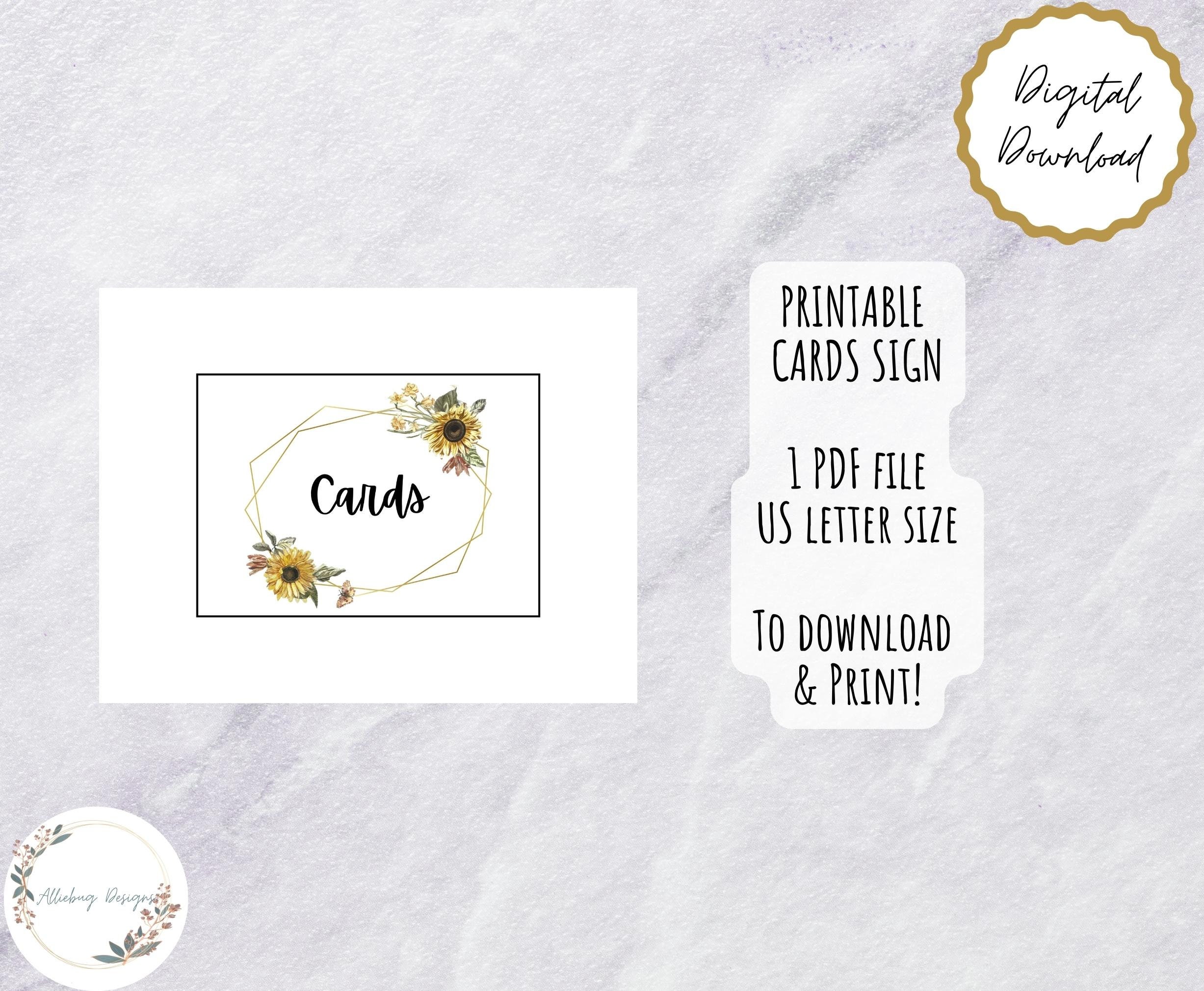 Printable Cards Sign Instant Download 5x7 Printable Sign Digital ...