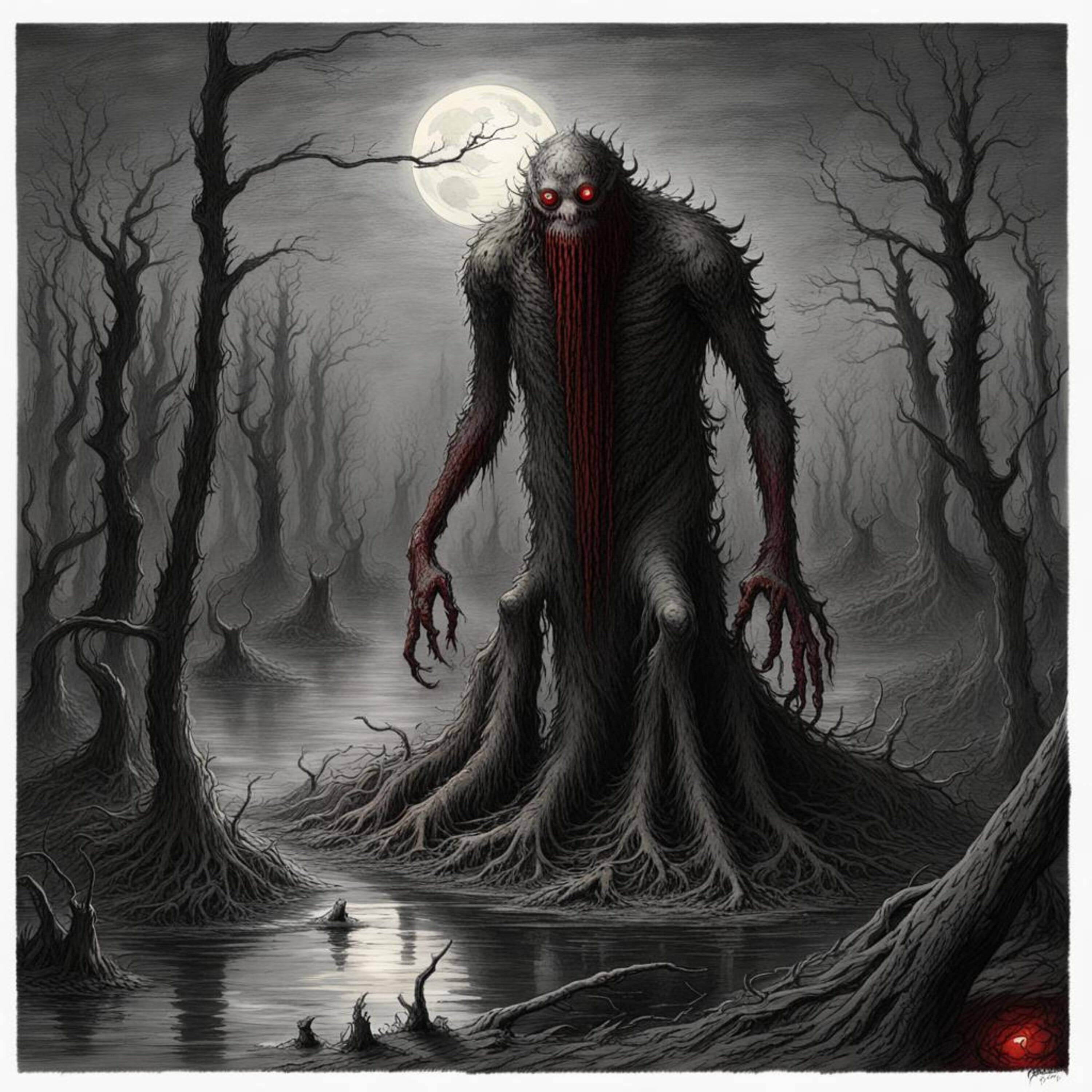Scary Swamp Monster Ai Art - Etsy