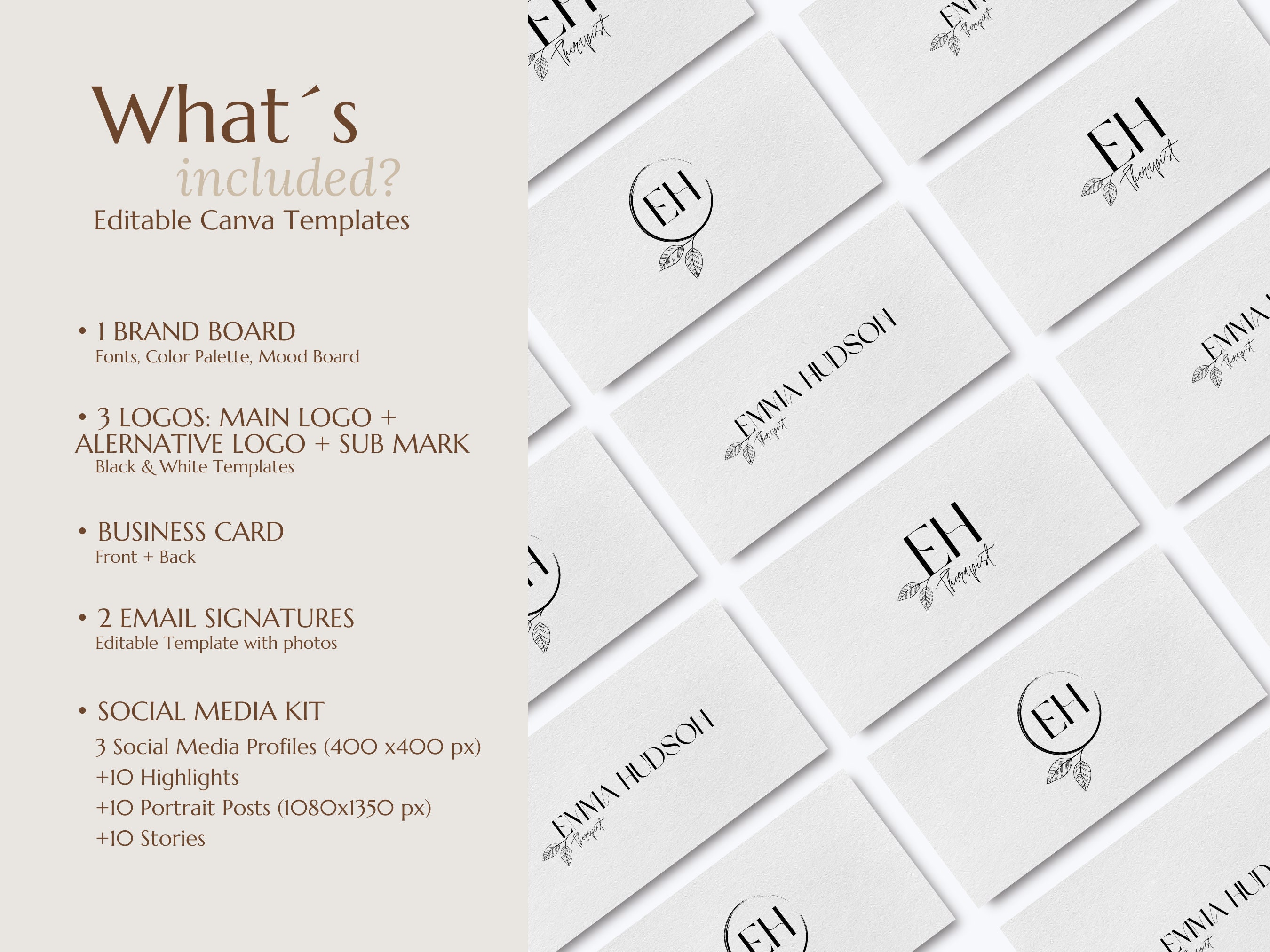 Personal Branding Kit, Canva Template Logo, DIY Brand Bundle, Editable ...