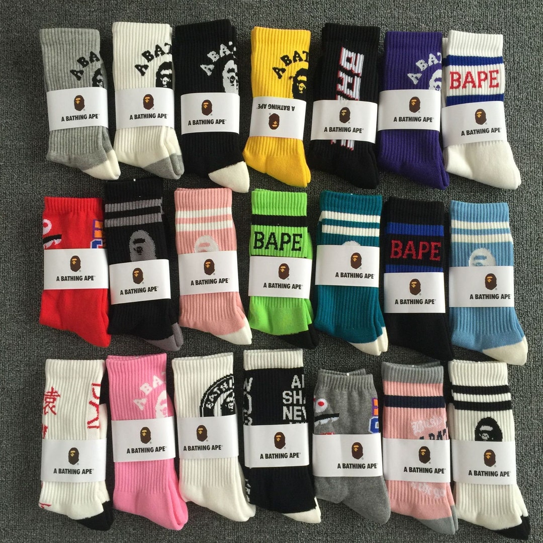 Bape Style Socks MANY COLOURWAYS & DESIGNS Streetwear - Etsy New Zealand