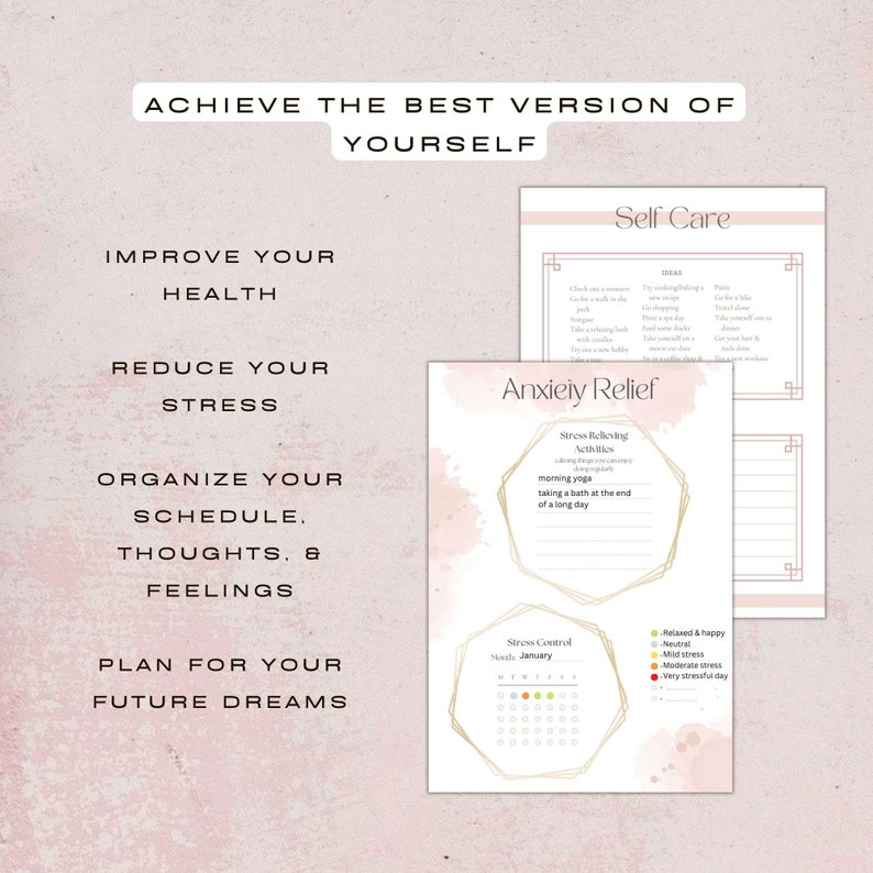 Self Care Planner Habit Tracker Fitness Planner Gratitude Journal ...