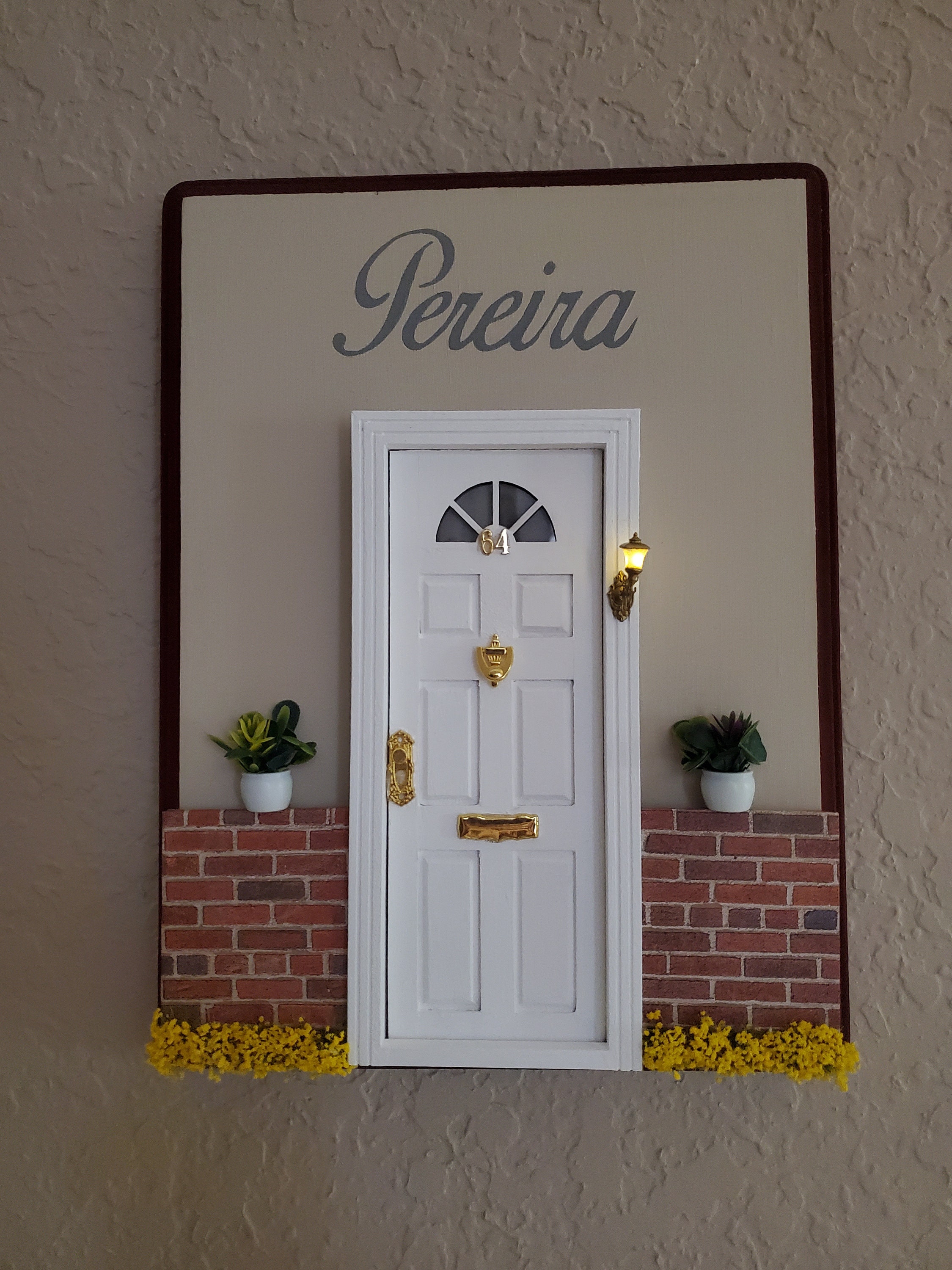Personalized Light up Door With Arch Window and Brick Wall Art - Etsy