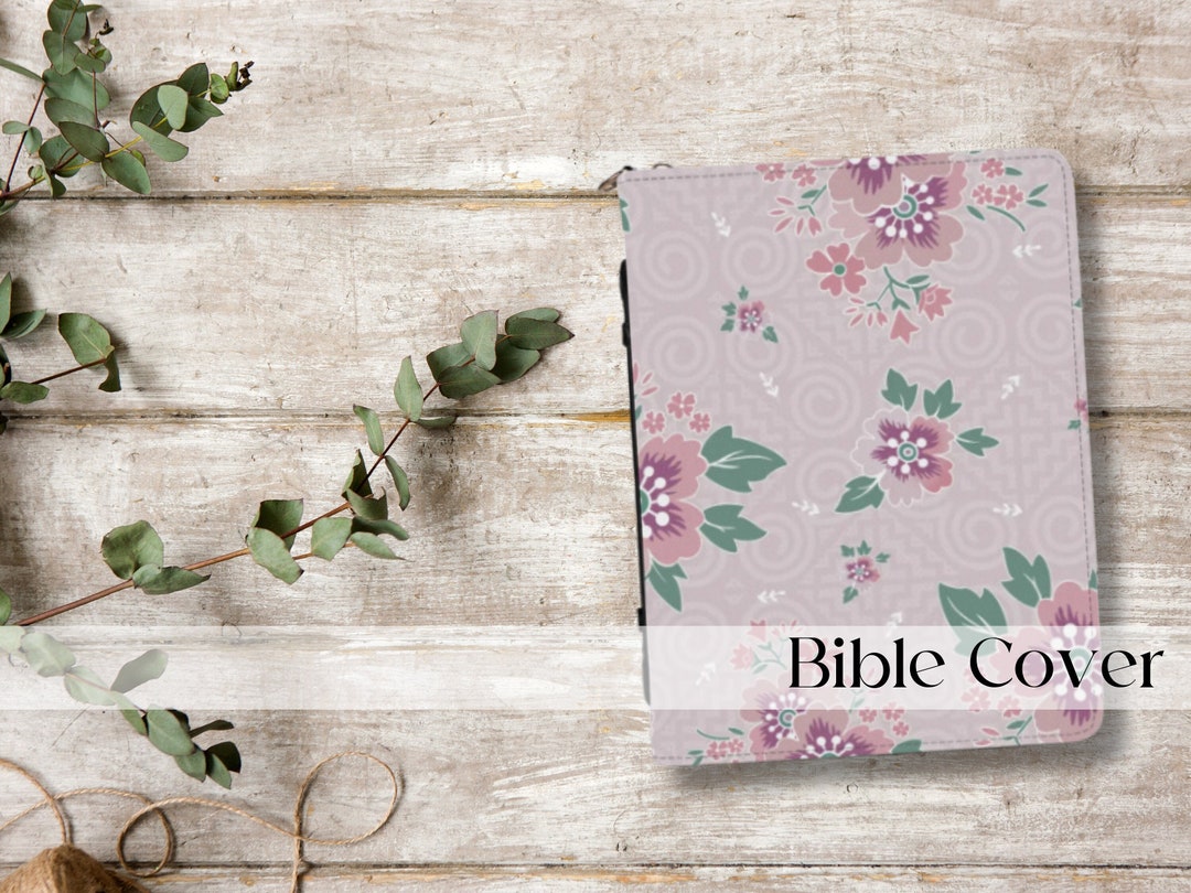 Hmong Leather PU Light Pink Bible Cover Floral Motifs Gifts Bible ...