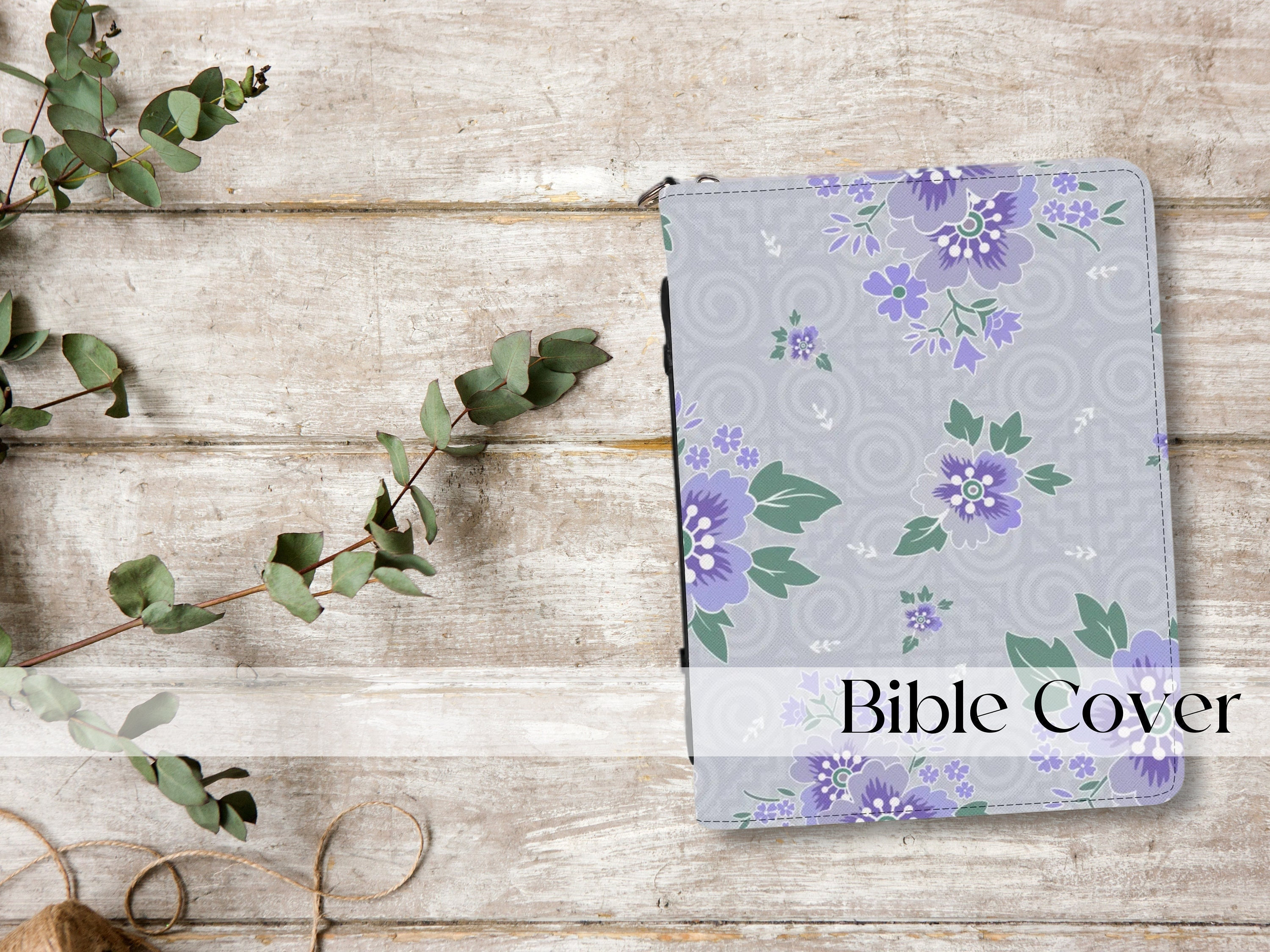 Hmong Leather PU Light Purple Bible Cover Floral Motifs Gifts Bible ...