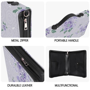 Hmong Leather PU Light Purple Bible Cover Floral Motifs Gifts Bible ...