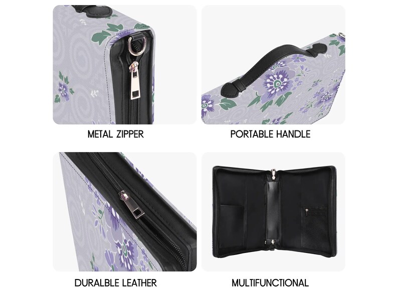 Hmong Leather PU Light Purple Bible Cover Floral Motifs Gifts Bible ...