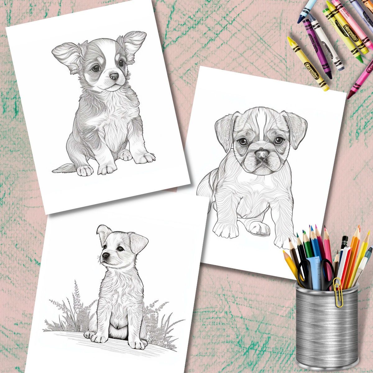 30 Coloring Pages of Cute Adorable Puppies for All of You Dog Lovers ...