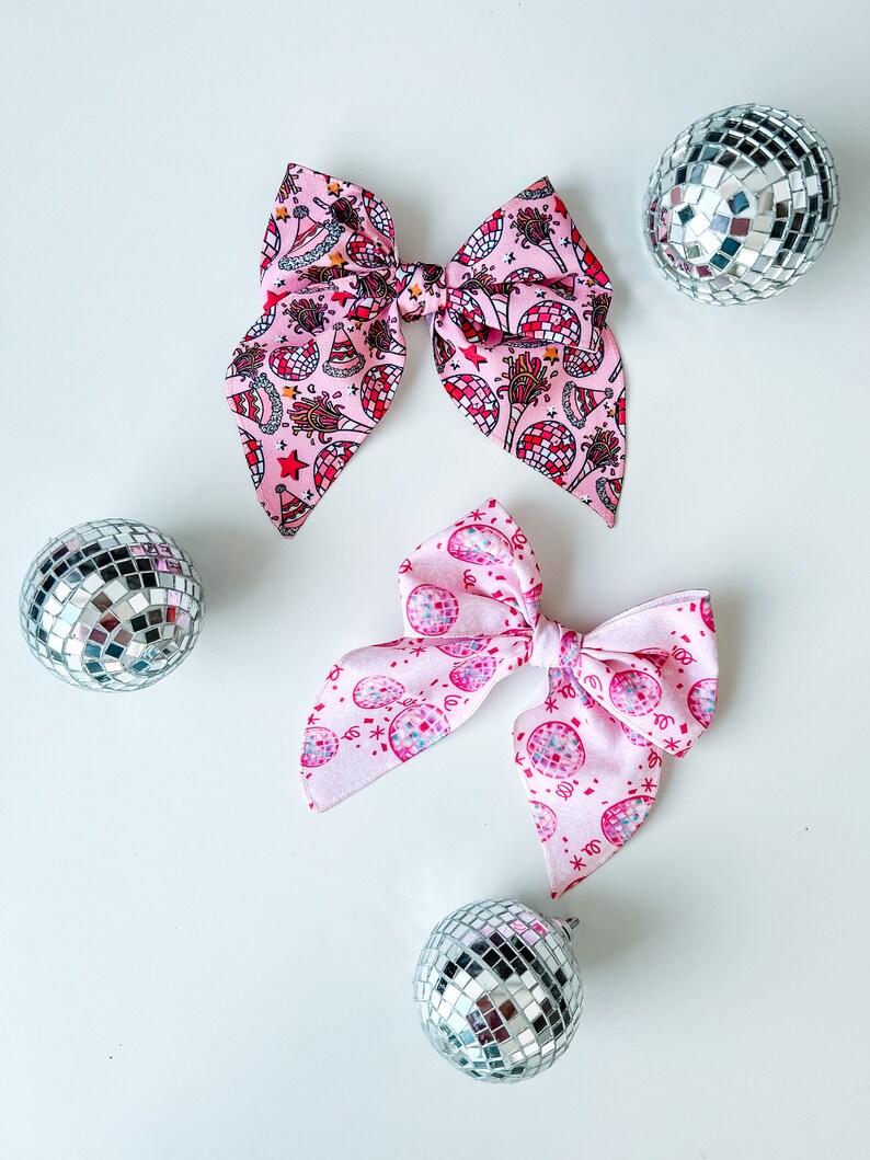Disco Ball Hair Bows, Hot Pink Hair Bows, Little Girl Hair Bows ...