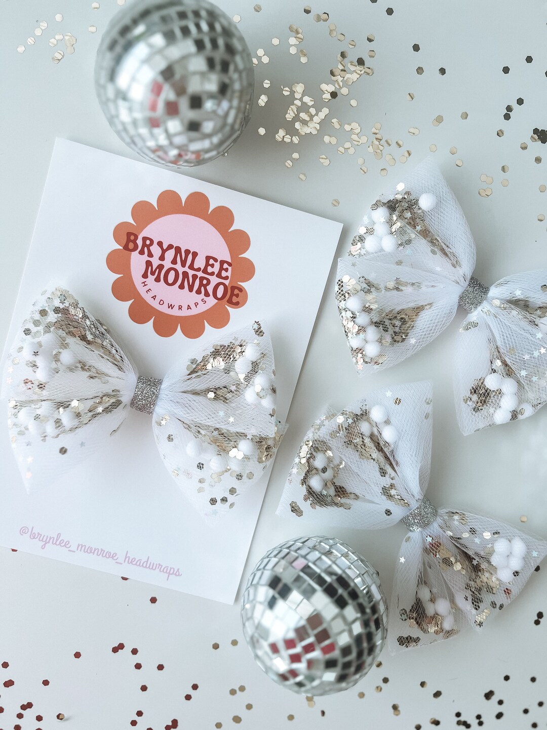 NYE Tulle Shaker Hair Bow, Bows for Girls, Toddler Hair Bows, New Years ...