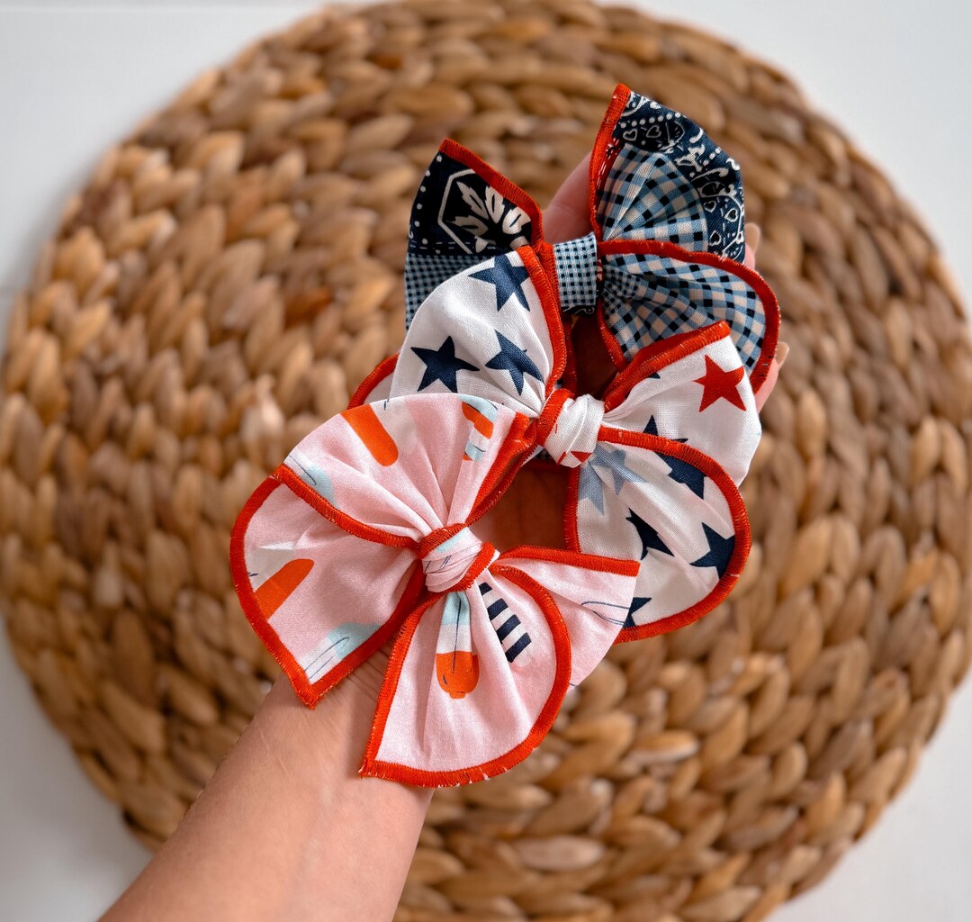 Clearance...patriotic Small Fable Hair Bows, Patriotic Baby Nylon ...