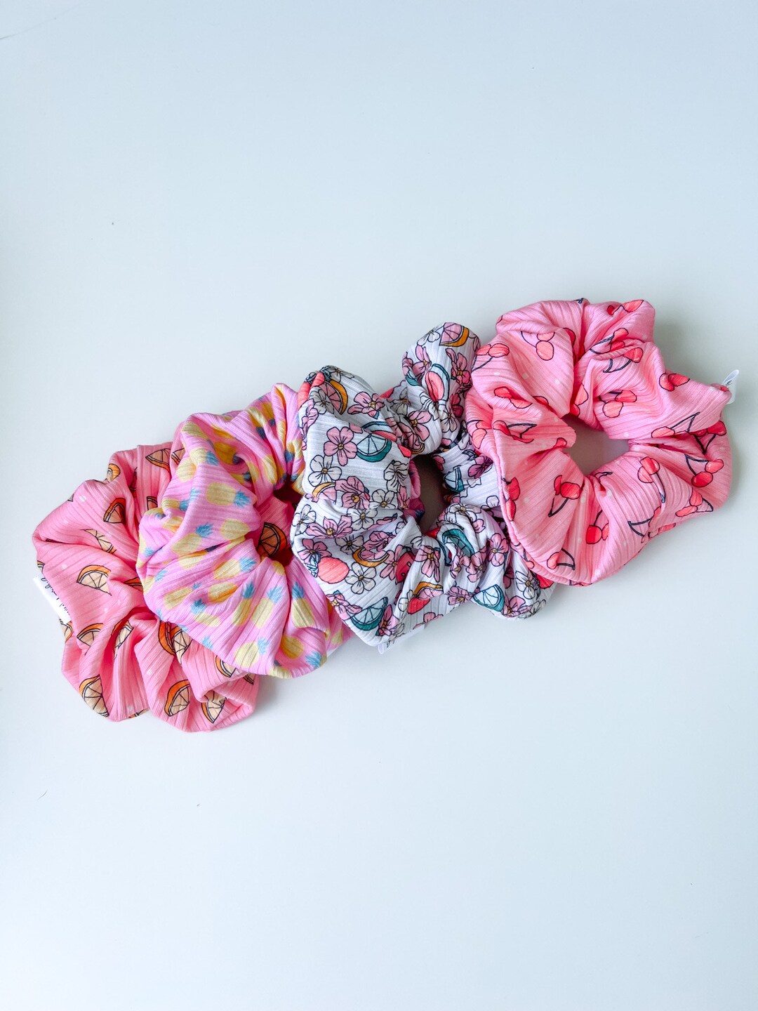 Fruit Themed Hair Scrunchies, Cherry Hair Scrunchies, Oversized Hair ...