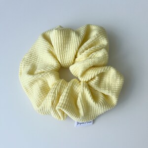 Yellow Ribbed Hair Scrunchie, Over Sized Scrunchies, Hair Elastics ...