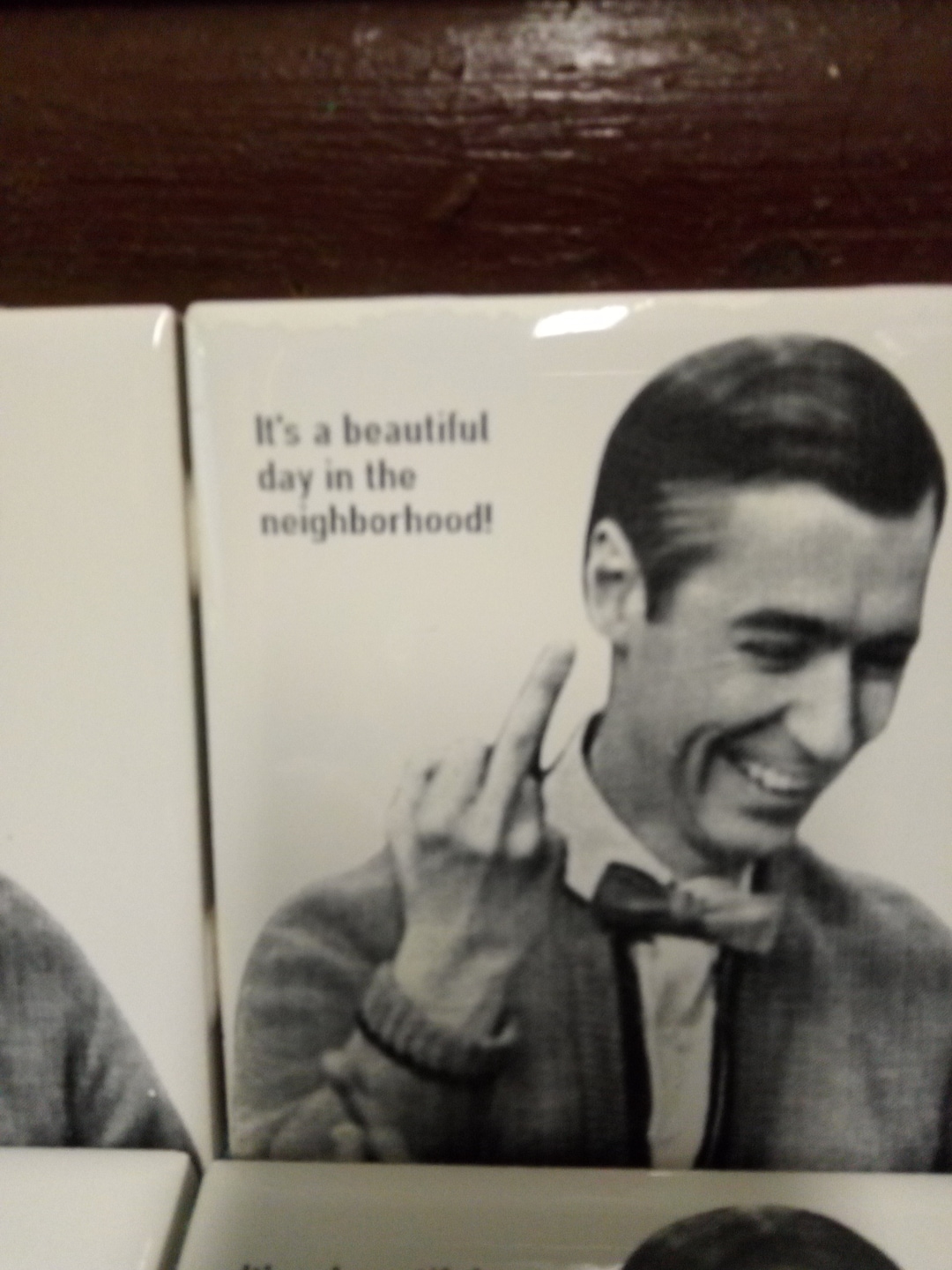 Mr Rogers Flipping the Bird Middle Finger Set of 4 Coasters - Etsy