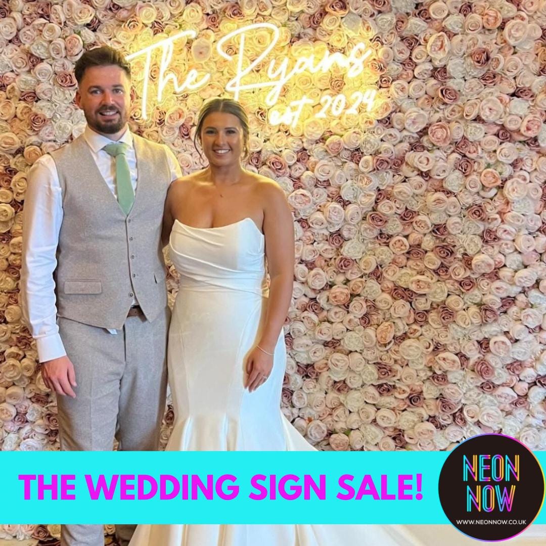 Wedding Neon Sign | Battery Operated Upgrade | FREE Delivery & Remote ...