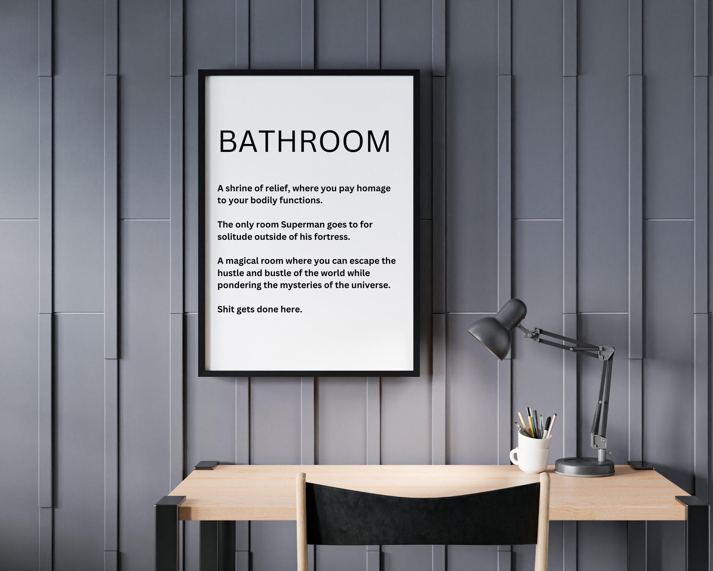 Bathroom Definition Print Restroom Decor Wall Art Printable - Etsy