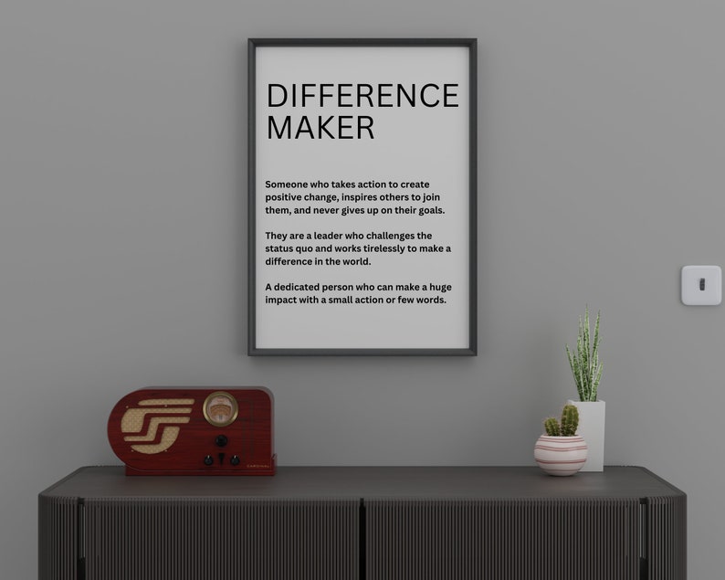 Difference Maker Definition Print Office Decor School - Etsy Difference Maker Definition Print Office Decor School - Etsy