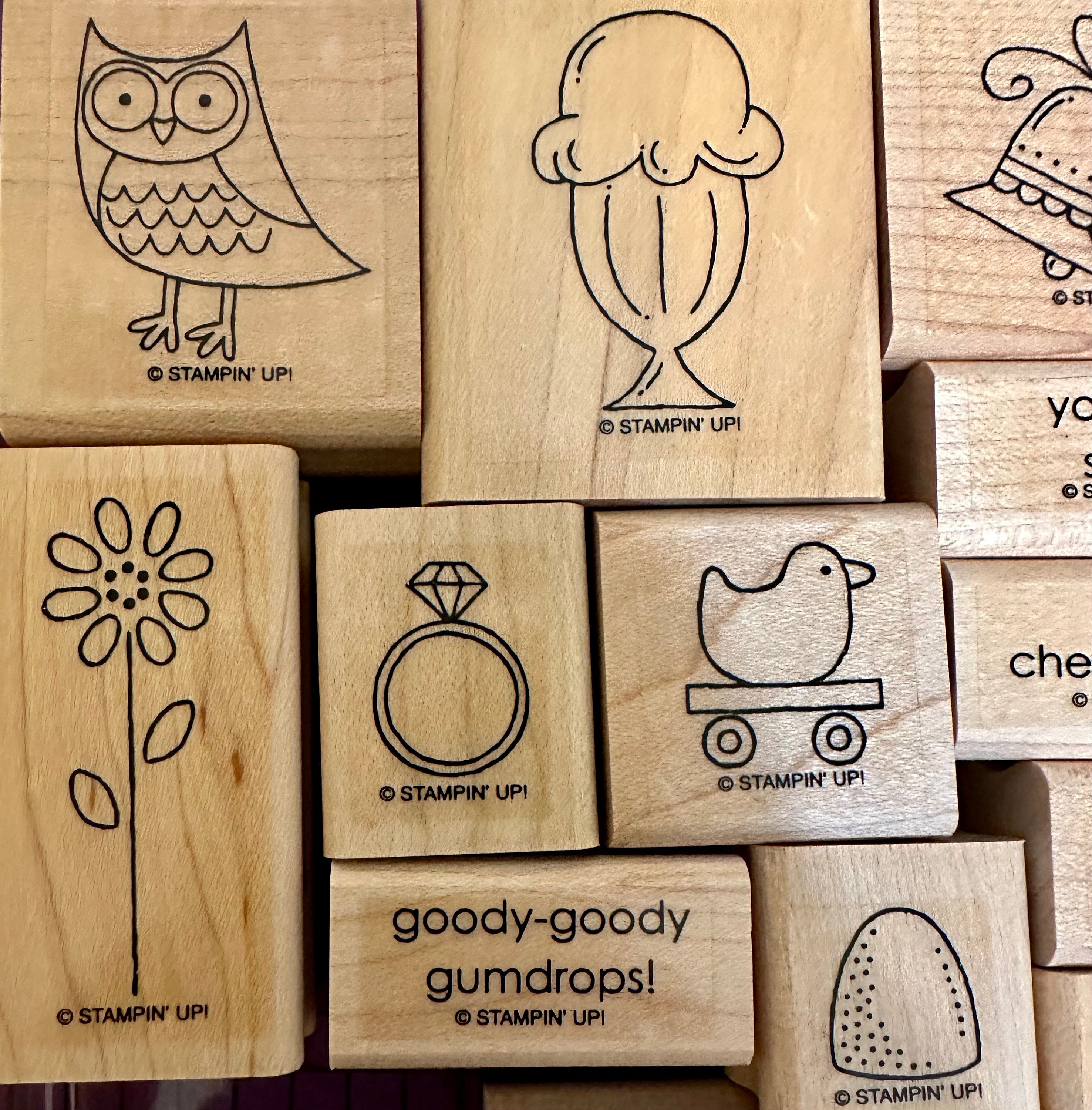 Retired Stampin up Wood Mount Set goody Goody Gumdrops 19 - Etsy