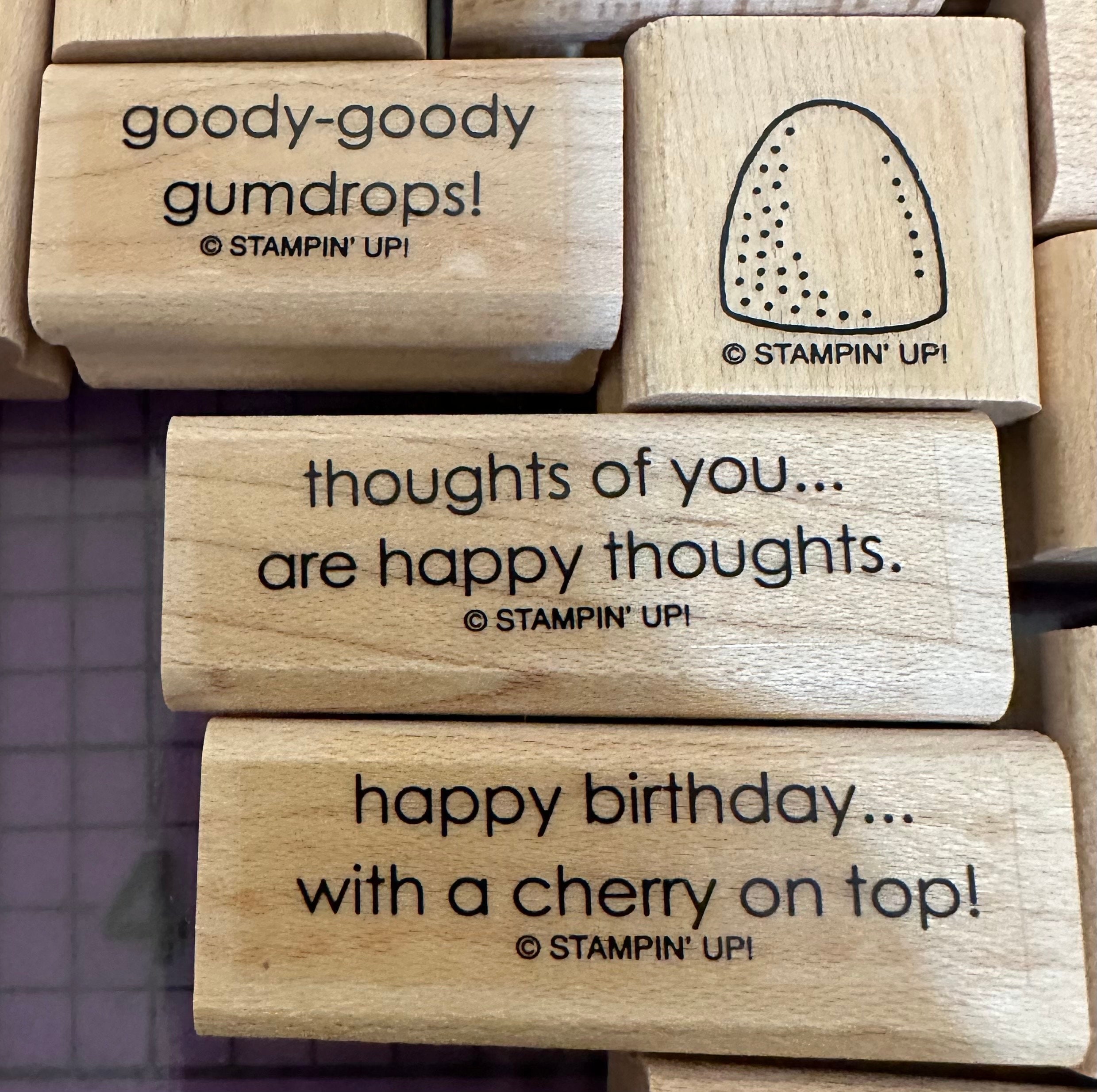 Retired Stampin up Wood Mount Set goody Goody Gumdrops 19 - Etsy